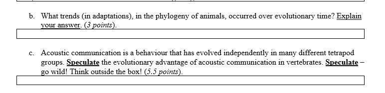 Solved b. What trends (in adaptations), in the phylogeny of | Chegg.com