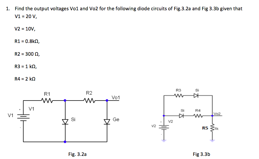 Solved 1. Find the output voltages Vo1 and Vo2 for the | Chegg.com