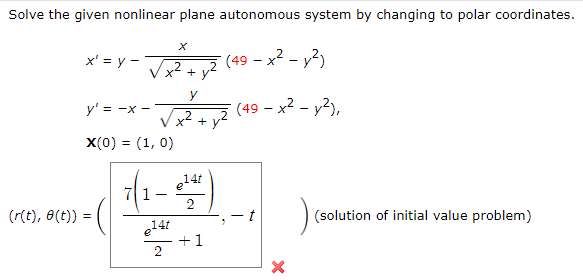 Solved Solve the given nonlinear plane autonomous system by | Chegg.com