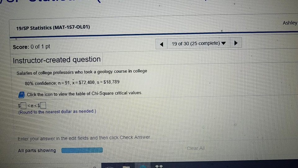 Solved SP Statistics (MAT-157-OL01) 19/SP Statistics | Chegg.com