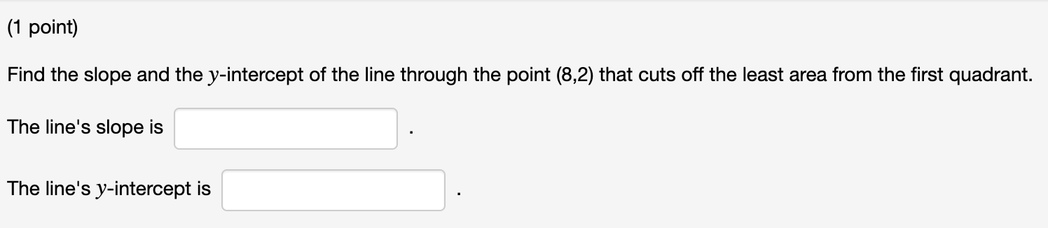 Solved (1 point) Find the slope and the y-intercept of the | Chegg.com