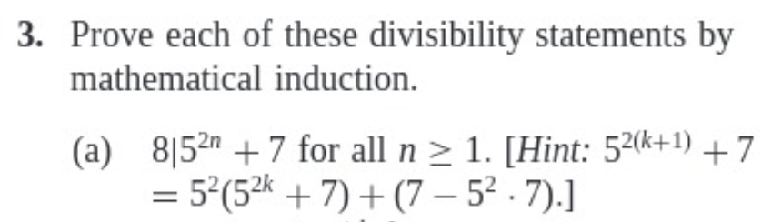 Solved Prove Each Of These Divisibility Statements By 