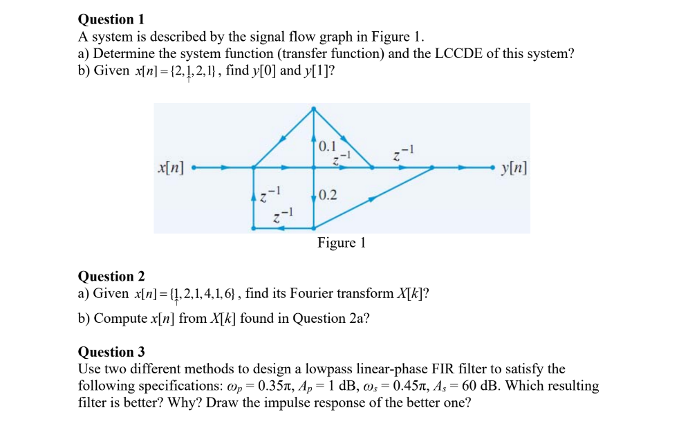 Solved Question 1 A system is described by the signal flow | Chegg.com
