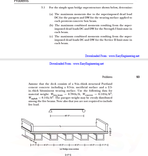 Solved Probierris 3.1 For the simple span bridge | Chegg.com