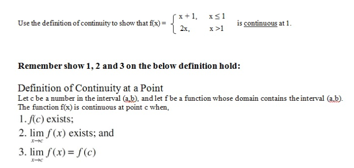Solved Use the definition of continuity to show that | Chegg.com