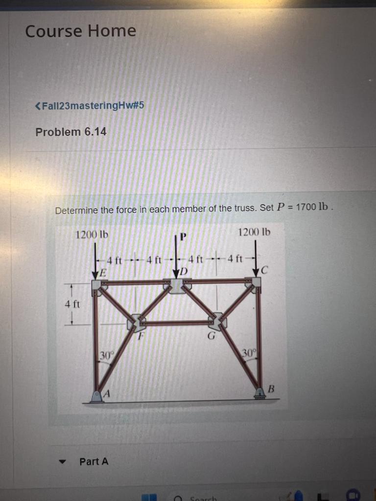 Solved Course Home P=1700lb. | Chegg.com