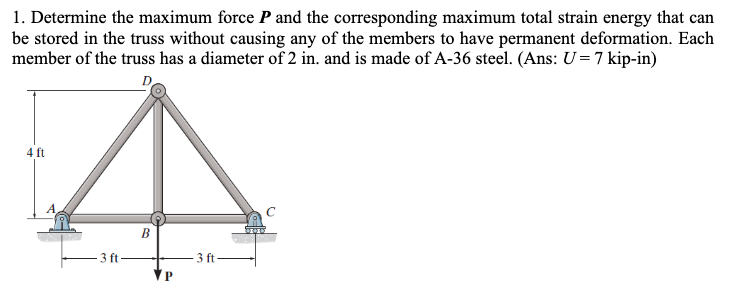Solved 1. Determine the maximum force P and the | Chegg.com