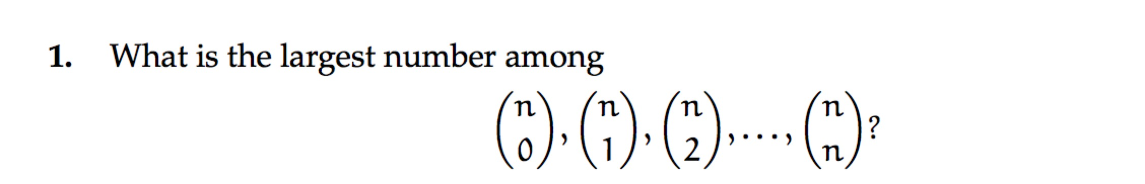 Solved 1. What is the largest number among (6), (7)().... () | Chegg.com