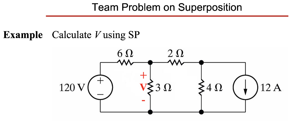 Solved Example Calculate V using SP | Chegg.com