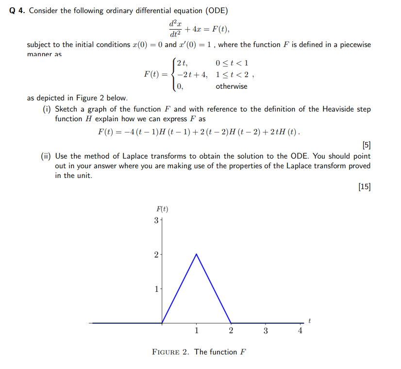 Solved Q 4. ﻿Consider the following ordinary differential | Chegg.com