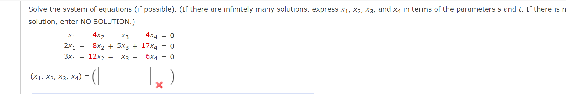 Solved (Finite Mathematics) Solve the system of equations | Chegg.com