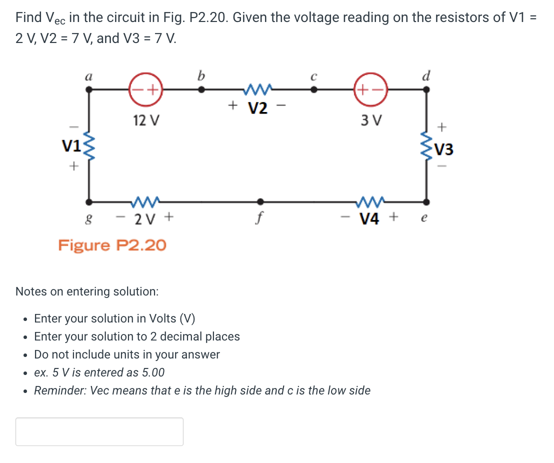 Solved Find Vfb in the circuit in Fig. P2.20. Given the | Chegg.com