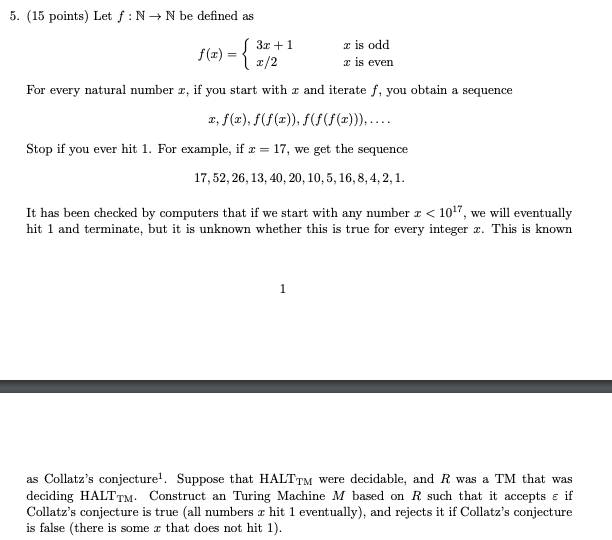 5. (15 points) Letf: N N be defined as f(x) = { 12 3r | Chegg.com 5. (15 points) Letf: N N be defined as f(x) = { 12 3r | Chegg.com
