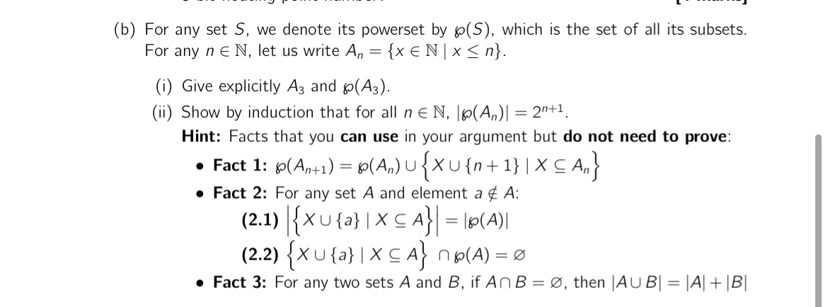Solved (b) ﻿For any set S, ﻿we denote its powerset by ℘(S), | Chegg.com