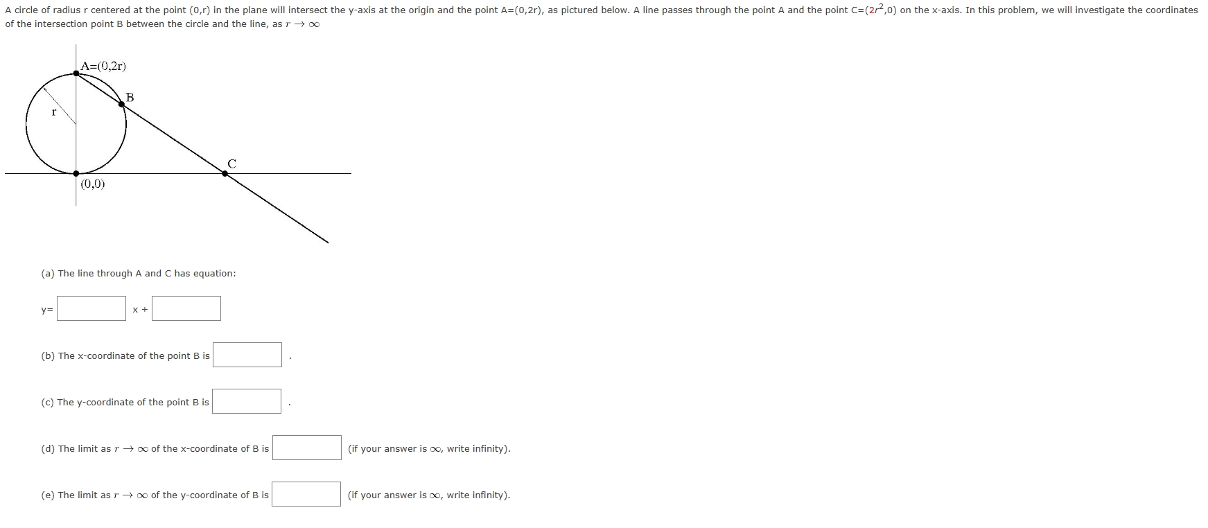 Solved of the intersection point B between the circle and | Chegg.com