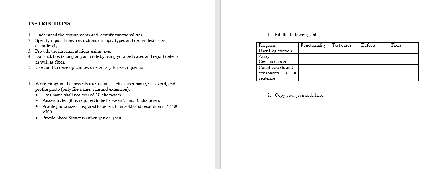 Solved INSTRUCTIONS 1. Fill the following table | Chegg.com