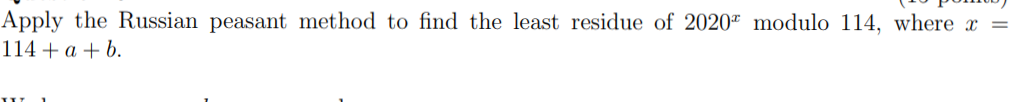 Solved a = 1, b = 3, please plug into the problem and solve | Chegg.com