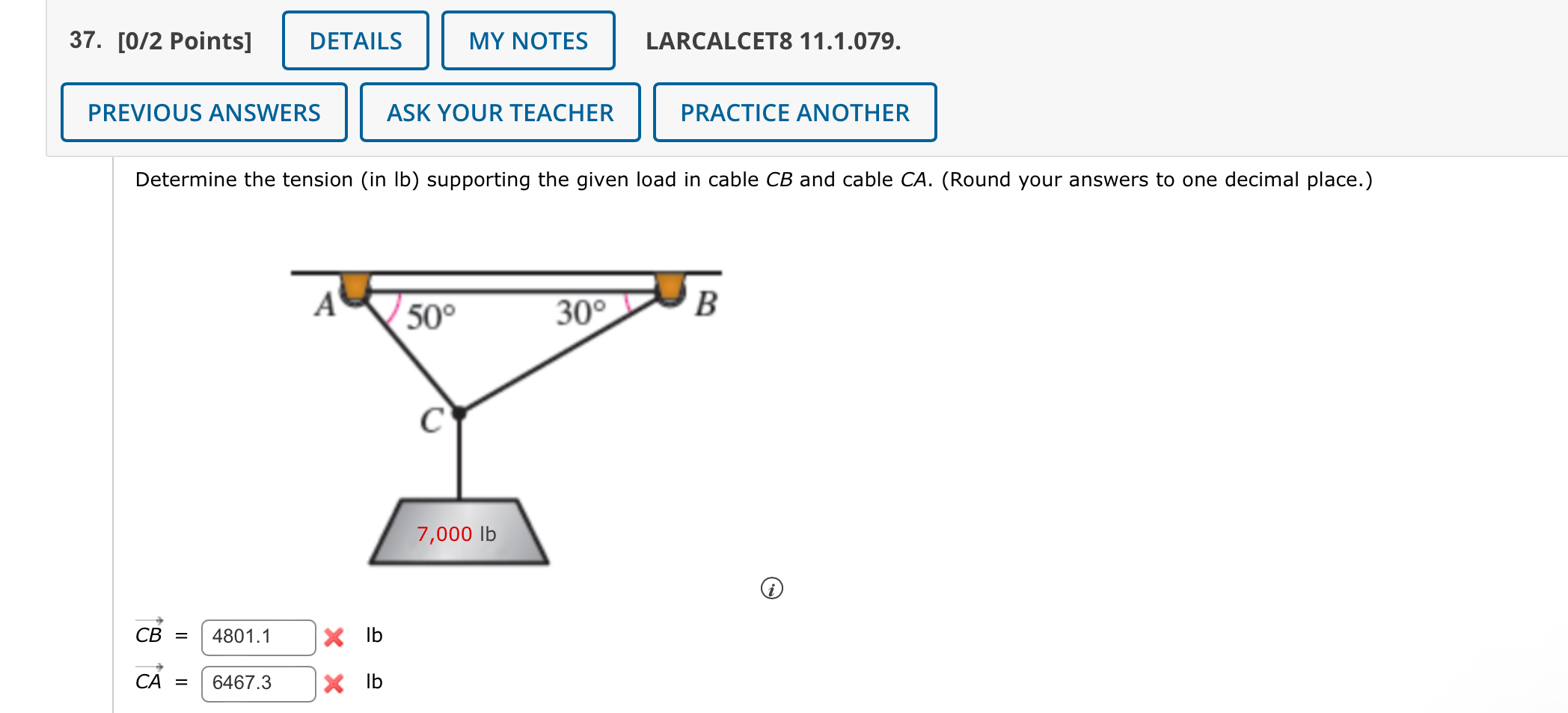 Solved Determine the tension (in Ib ) ﻿supporting the given | Chegg.com