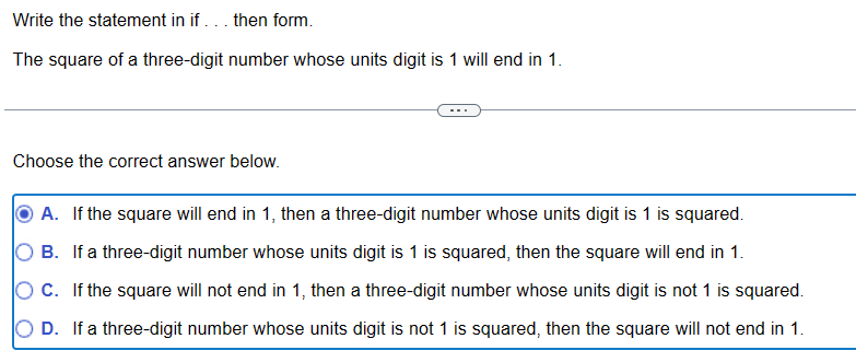 Solved Write the statement in if . . . then form. the square | Chegg.com