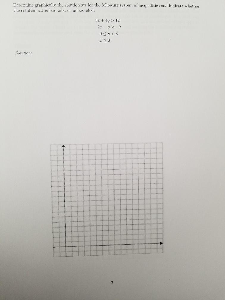 Solved Determine graphically the solution set for the | Chegg.com