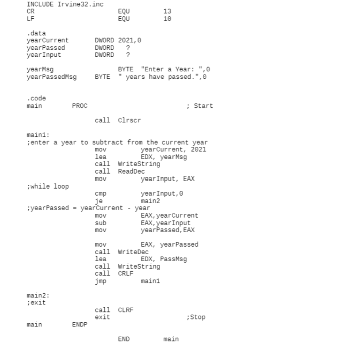 Who knows about Assembly Language program bit 32 | Chegg.com