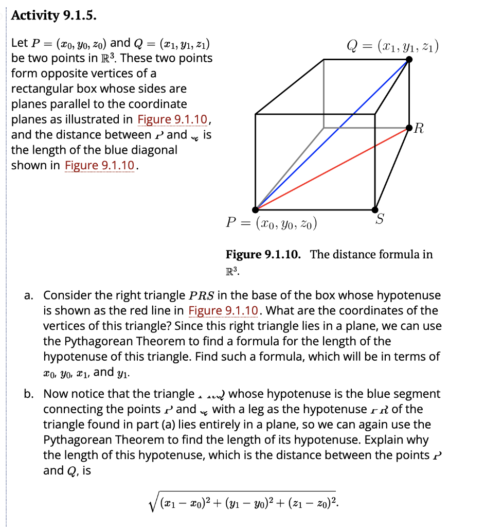 Solved Let P=(x0,y0,z0) and Q=(x1,y1,z1) be two points in | Chegg.com