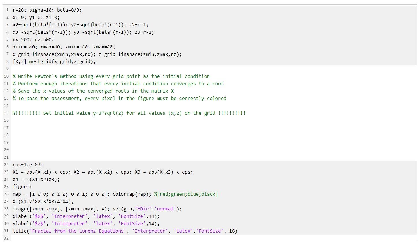Solved Fractals from the Lorenz Equations Determine the | Chegg.com