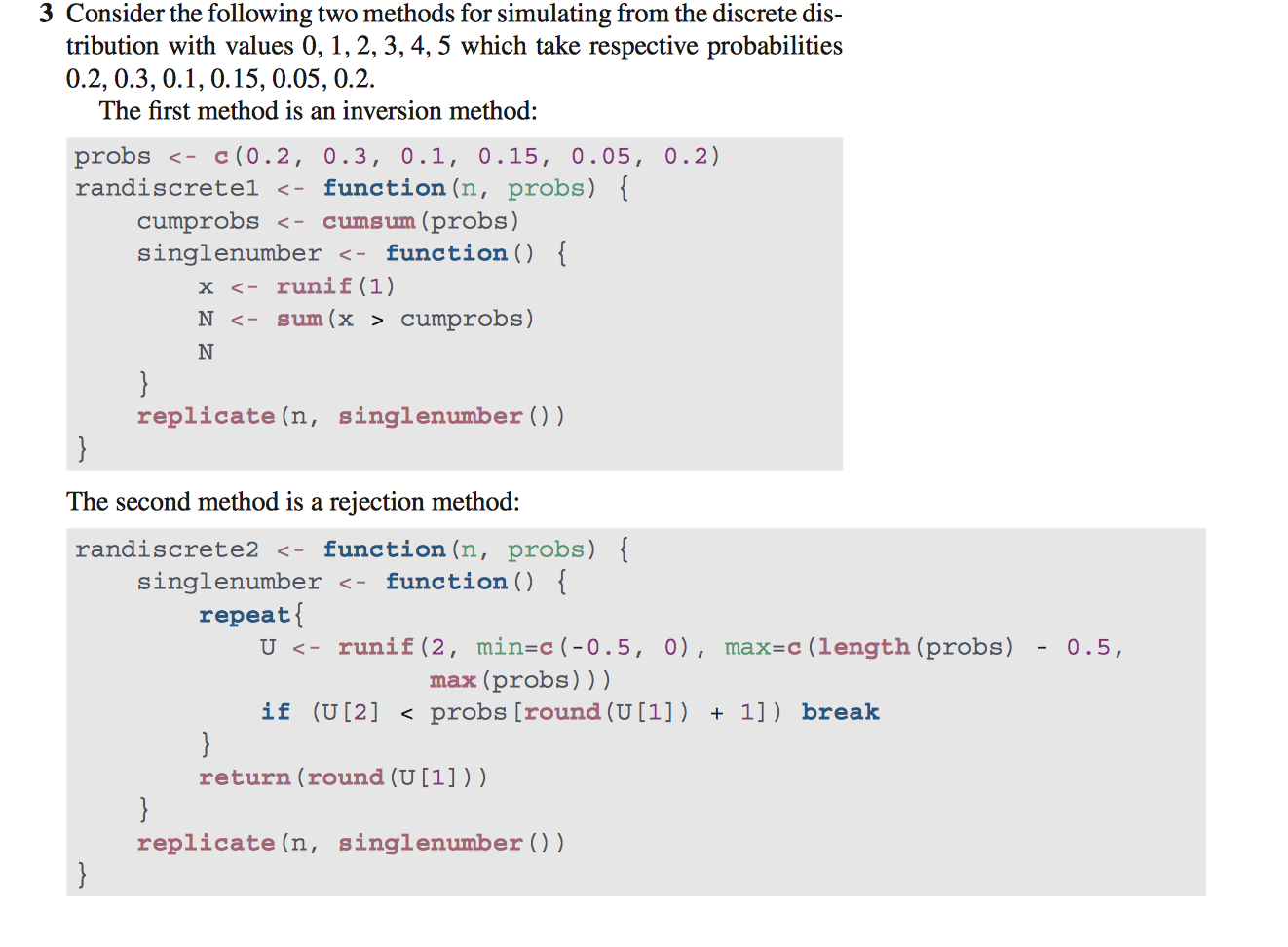 3 Consider the following two methods for simulating | Chegg.com