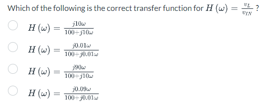 Solved Which of the following is the correct transfer | Chegg.com