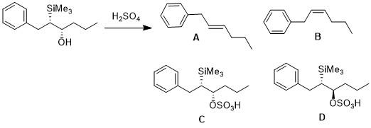 Solved SiMe3 H2SO4 OH A B SiMe3 SiMe3 ÖSOH OSOH D C | Chegg.com