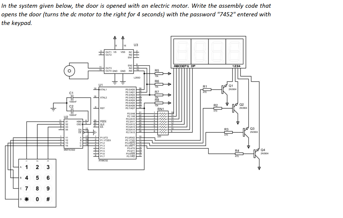 The code that displays the numbers keyed on the | Chegg.com
