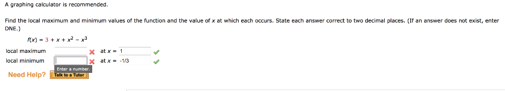 Solved A graphing calculator is recommended. Find the local | Chegg.com