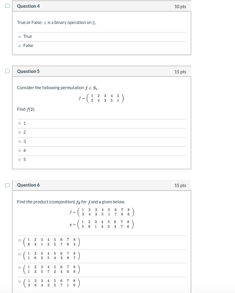 Solved Question 1 15 pts Suppose * is a binary operation on | Chegg.com