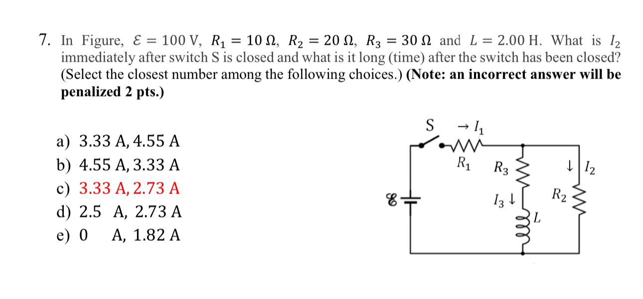 Solved In Figure, ε=100V,R1=10Ω,R2=20Ω,R3=30Ω ﻿and L=2.00H. | Chegg.com