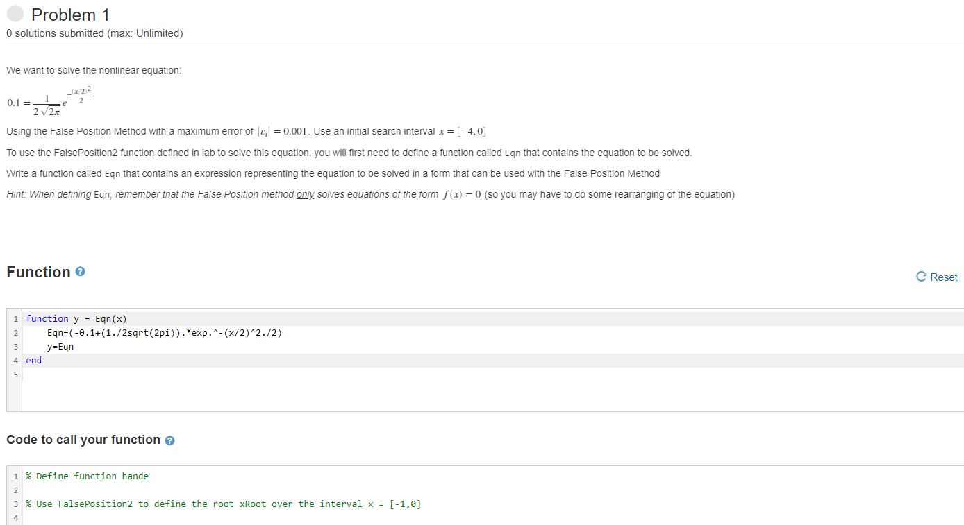 Solved Problem 1 O solutions submitted (max: Unlimited) We | Chegg.com