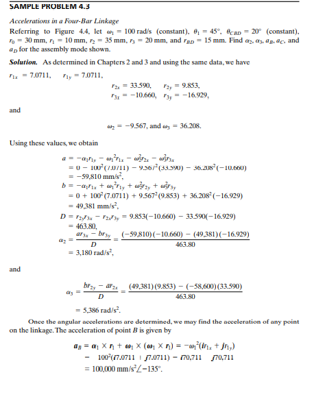 FIGURE 4.4 Analytical study of a four-bar | Chegg.com