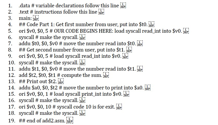 Solved Modify the above piece of code so it can add 3 | Chegg.com