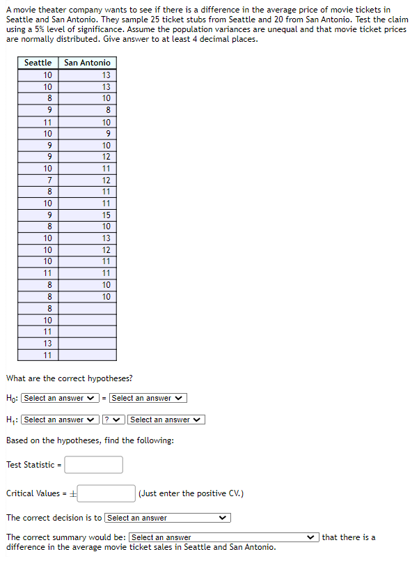 A movie theater company wants to see if there is a | Chegg.com