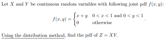 Solved Let X and Y be continuous random variables with | Chegg.com