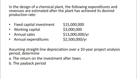 Solved In the design of a chemical plant, the following | Chegg.com