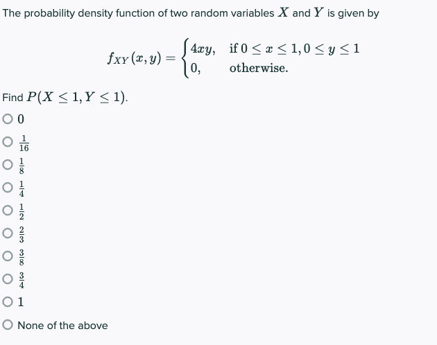 Solved The probability density function of two random | Chegg.com