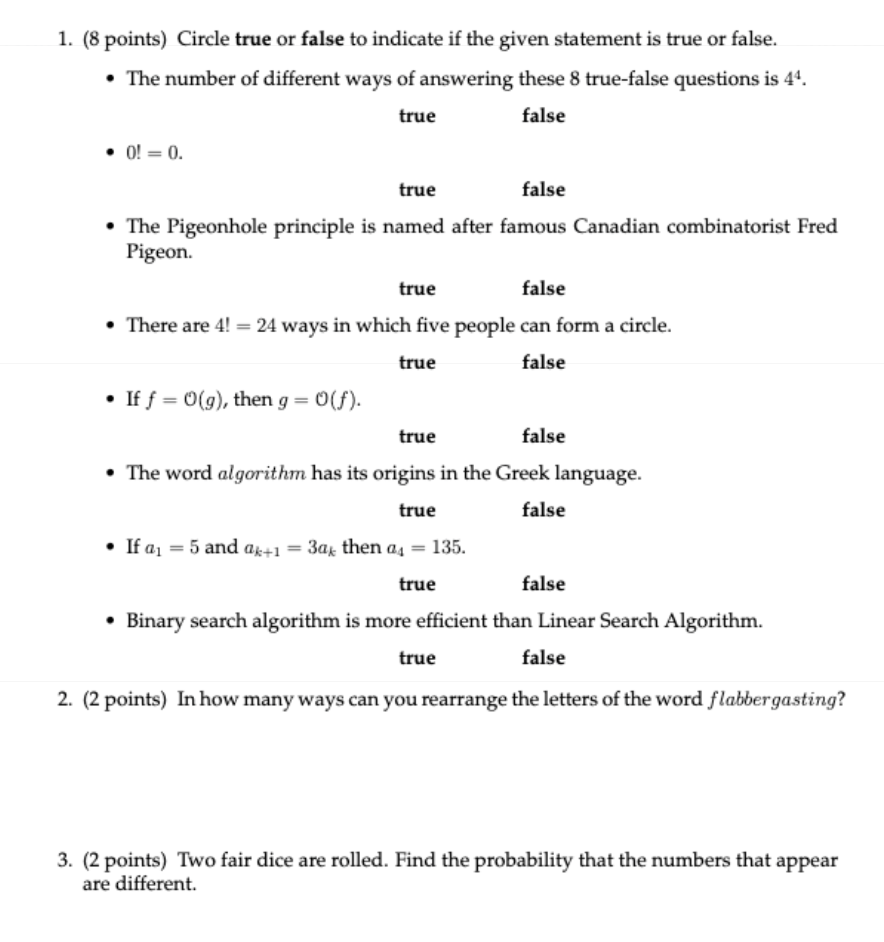 Understanding True And False Questions