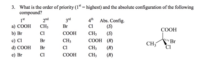 Solved What is the order of priority (1^st = highest) and | Chegg.com