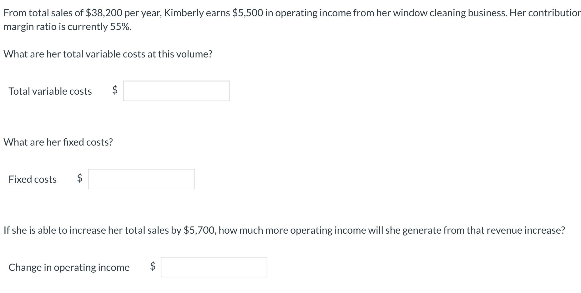 Solved From total sales of $38,200 per year, Kimberly earns | Chegg.com