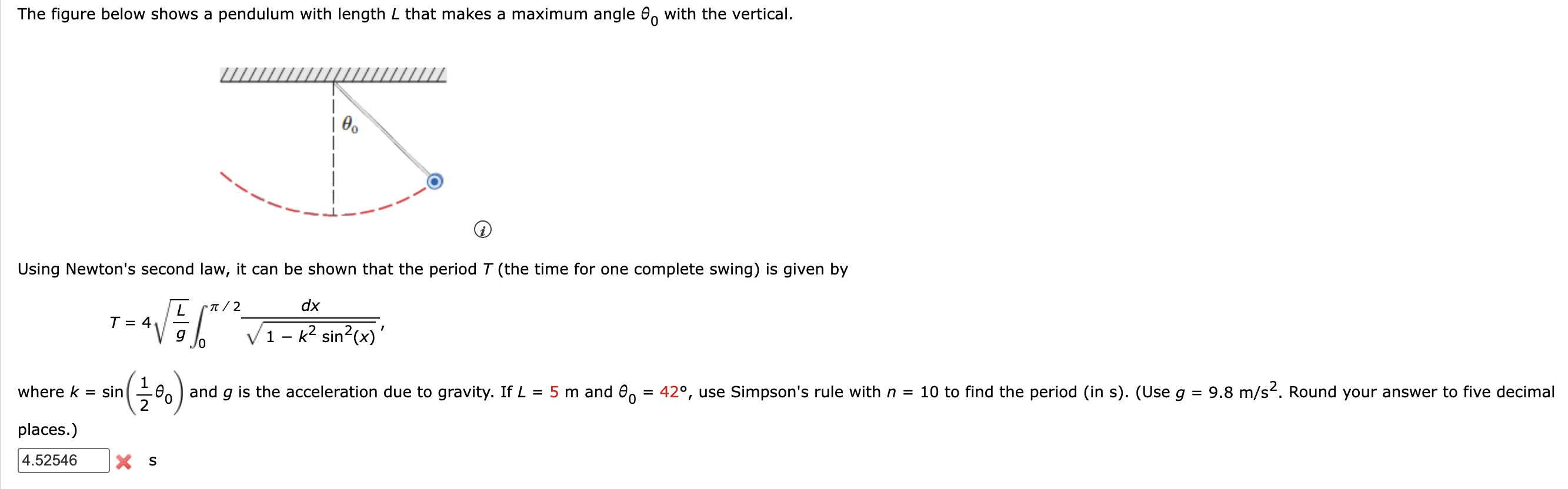 Solved The figure below shows a pendulum with length L that | Chegg.com