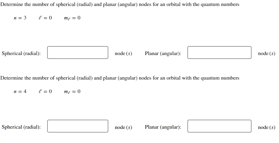 Solved Determine the number of spherical (radial) and planar | Chegg.com