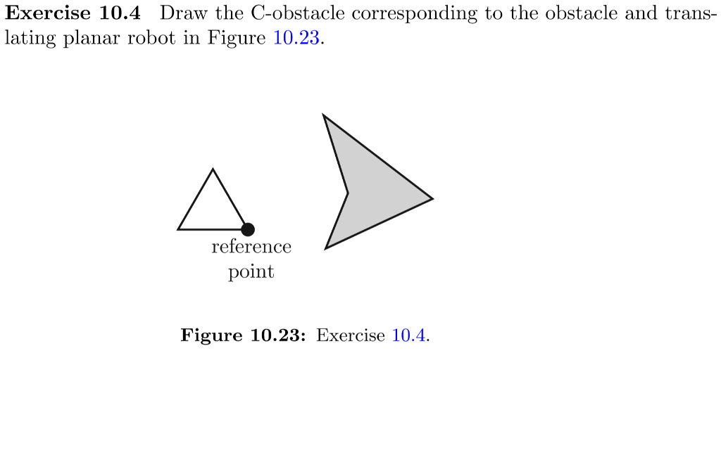Solved Exercise 10.4 Draw the C-obstacle corresponding to | Chegg.com