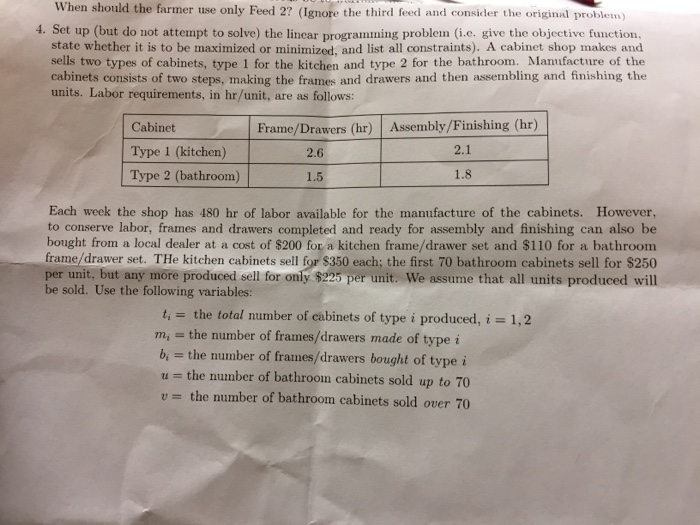 Solved Set up (but do not attempt to solve) the linear | Chegg.com