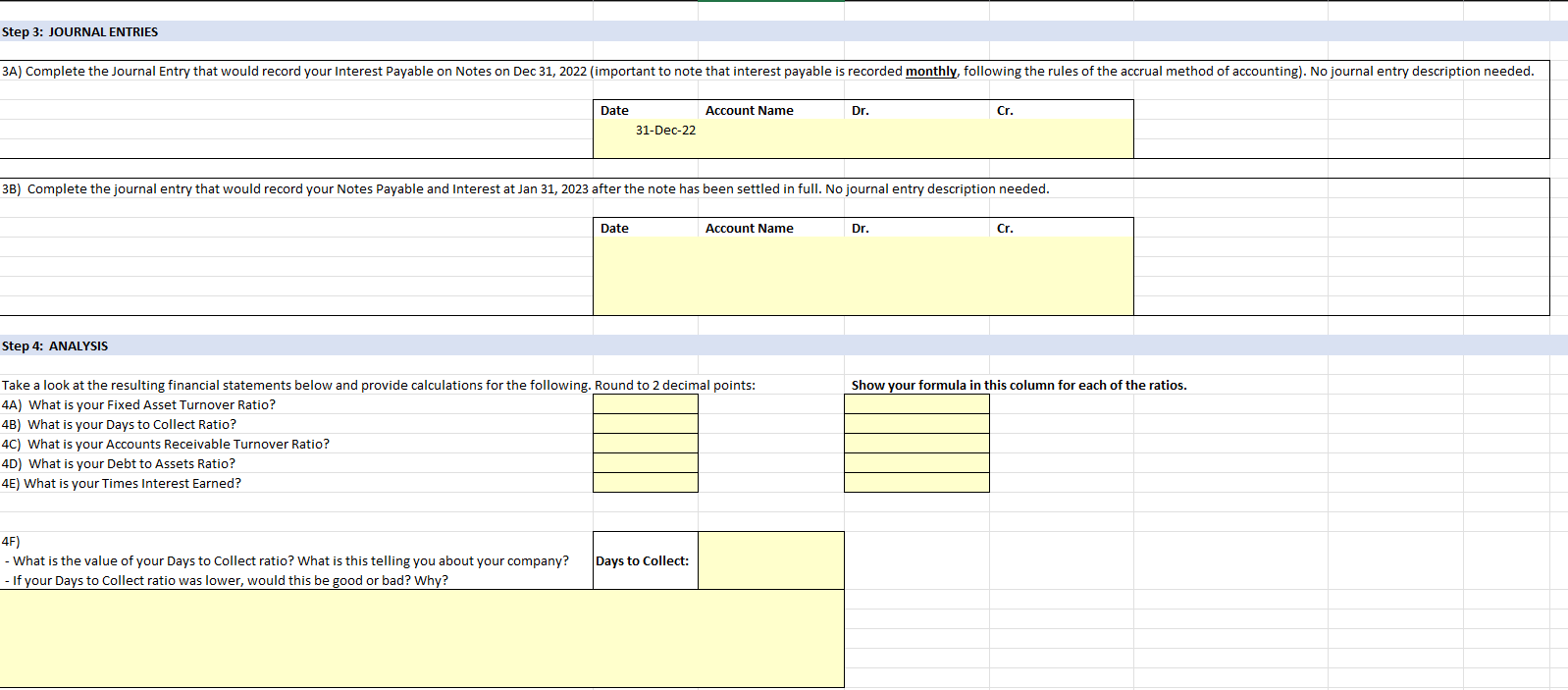 Step 3: JOURNAL ENTRIES \begin{tabular}{|l|l|l|l|} | Chegg.com