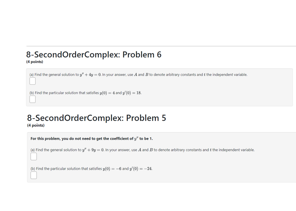 Solved 8-SecondOrderComplex: Problem 6 (4 points) (a) Find | Chegg.com